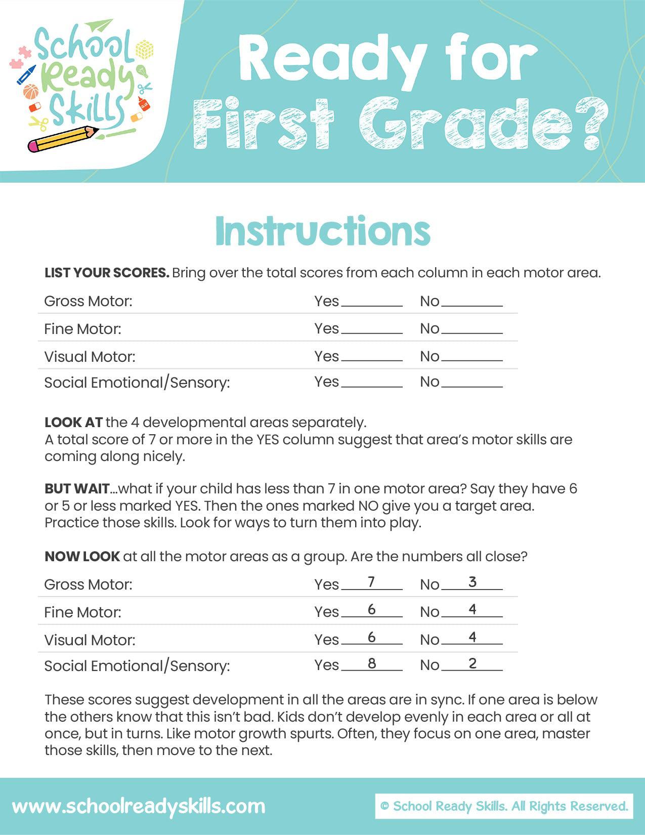 Ready for First Grade – School Ready Skills